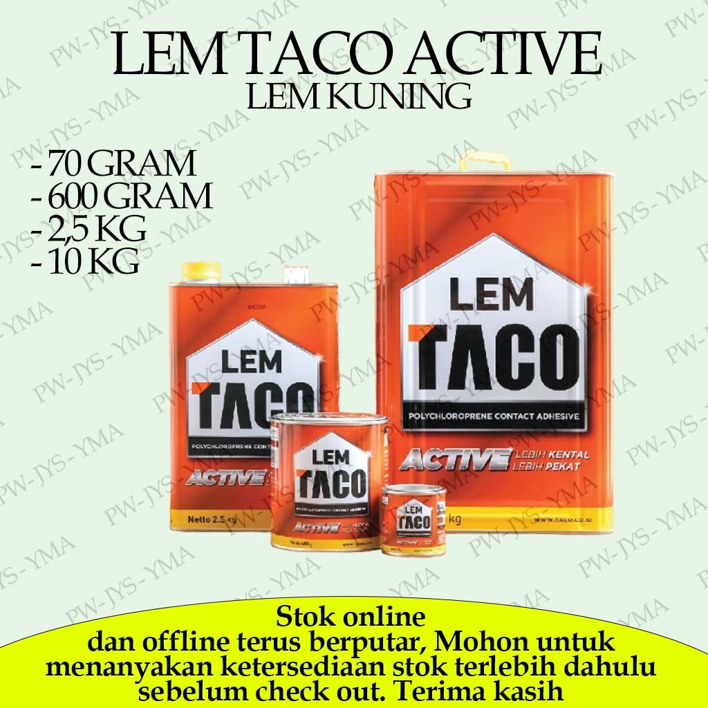 Jual LEM KUNING / LEM HPL / LEM SEPATU / LEM TACO ACTIVE KEMASAN 70 GRAM | Shopee Indonesia