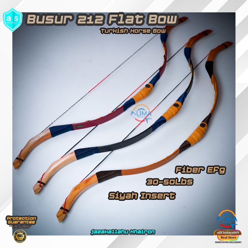 Jual Busur Fiber Flat Dewasa Tipe Turkish 30Lbs-50Lbs Olah Raga Panahan ...