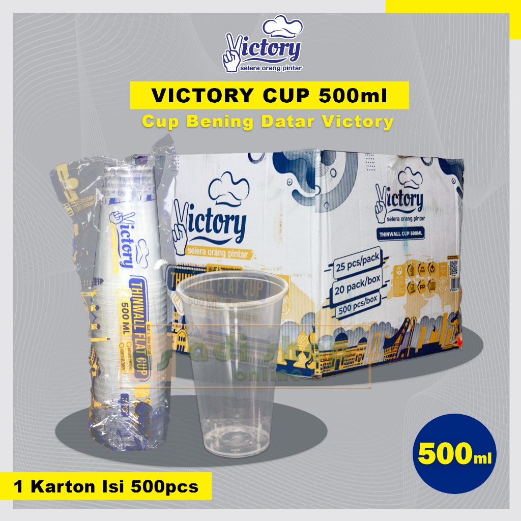 Jual Victory Cup Injection 16oz Bening / Cup PP injection 500ml isi ...