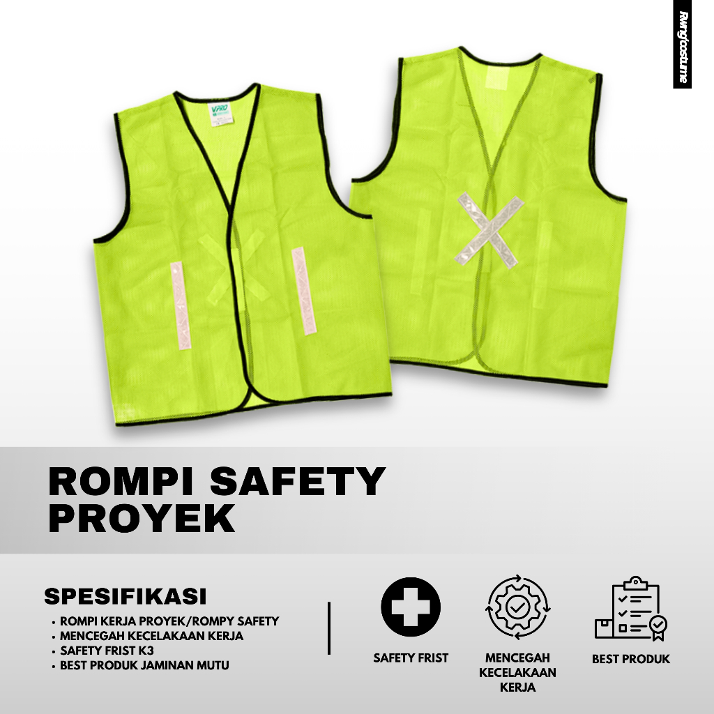 Jual OV Rompi SAFETY Baju Keselamatan Kerja Vest X Rompi Proyek Jaring ...