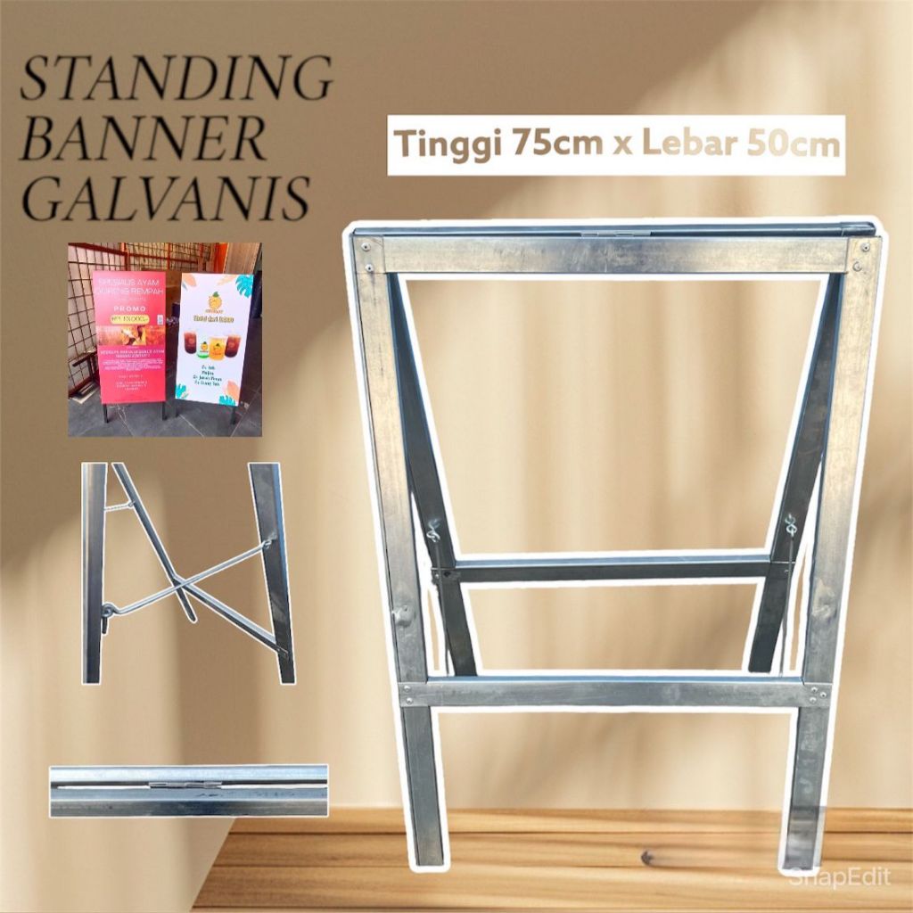 Jual STANDING BANNER GALVANIS 75X50CM / STANDING FRAME BANNER / STAND ...