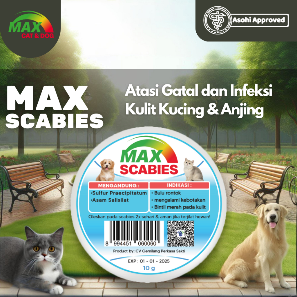 Jual Max Scabies 10 GR Salep Obat Kulit Terbaik Untuk Kucing dan Anjing ...
