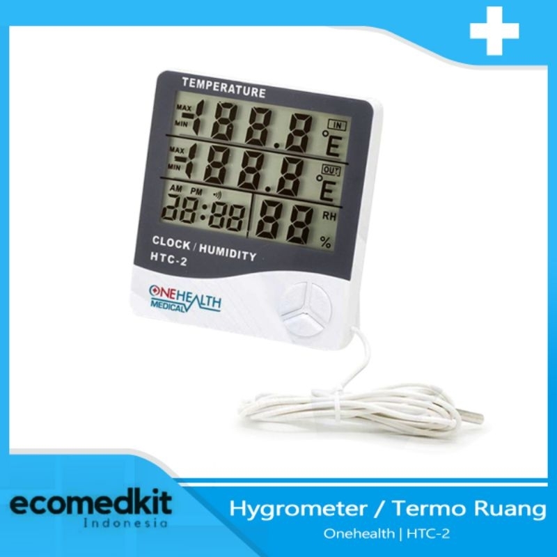 Jual Thermometer Ruangan Digital Hygrometer Termometer HTC 2 OneHealth | Shopee Indonesia