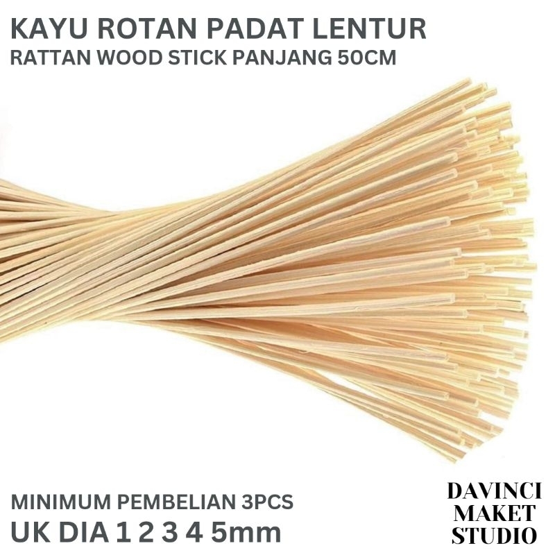 Jual Kayu Rotan Batang Bulat Padat - Rattan Wood Stick Round Solid 2mm ...