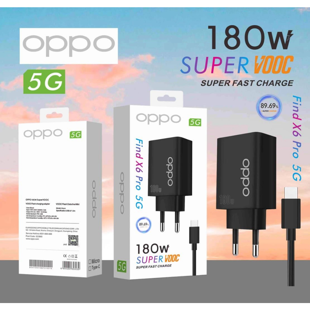 Jual New Charger Oppo Find X6 Pro 5G 180W Super Fast Charging Vooc ...