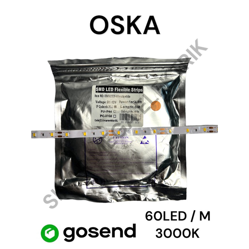 Jual LAMPU LED STRIP OSKA LIGHT FLEX LED 3000K WARM WHITE OSKA IP33 LED ...