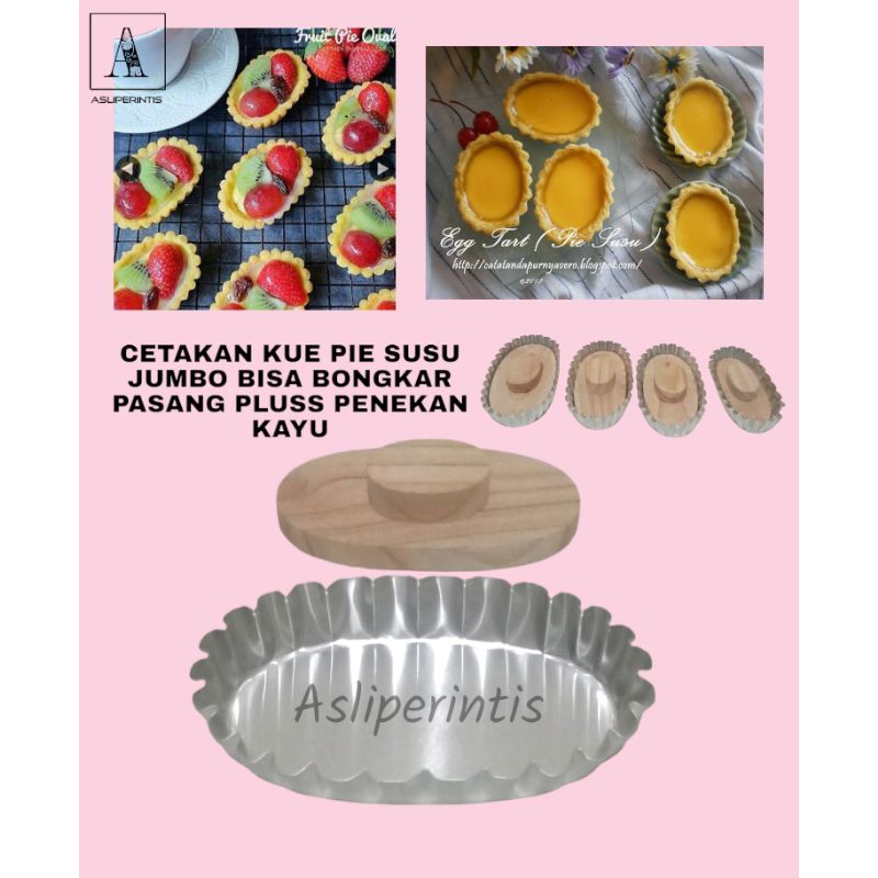 Jual cetakan kue pie susu/pai susu besar plus penekan kayu | Shopee ...