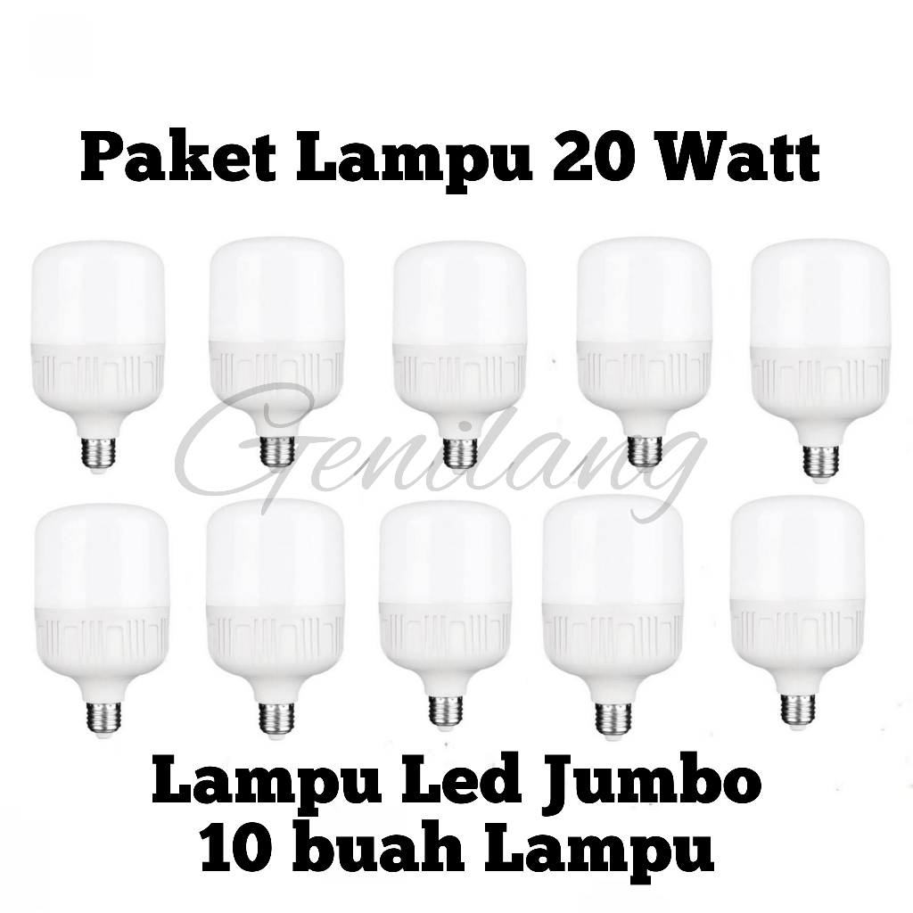 Jual Paket Lampu Led 20 Watt ( 10 Pcs ) Hemat Energi | Shopee Indonesia