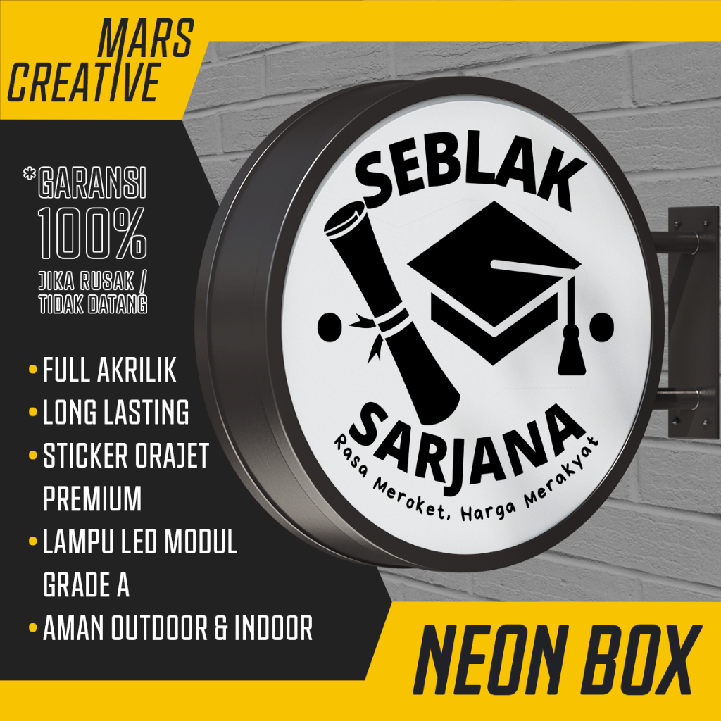 Jual [NEON BOX AKRILIK] - Bentuk Persegi 90 x 110 cm 1 sisi, 2 sisi ...