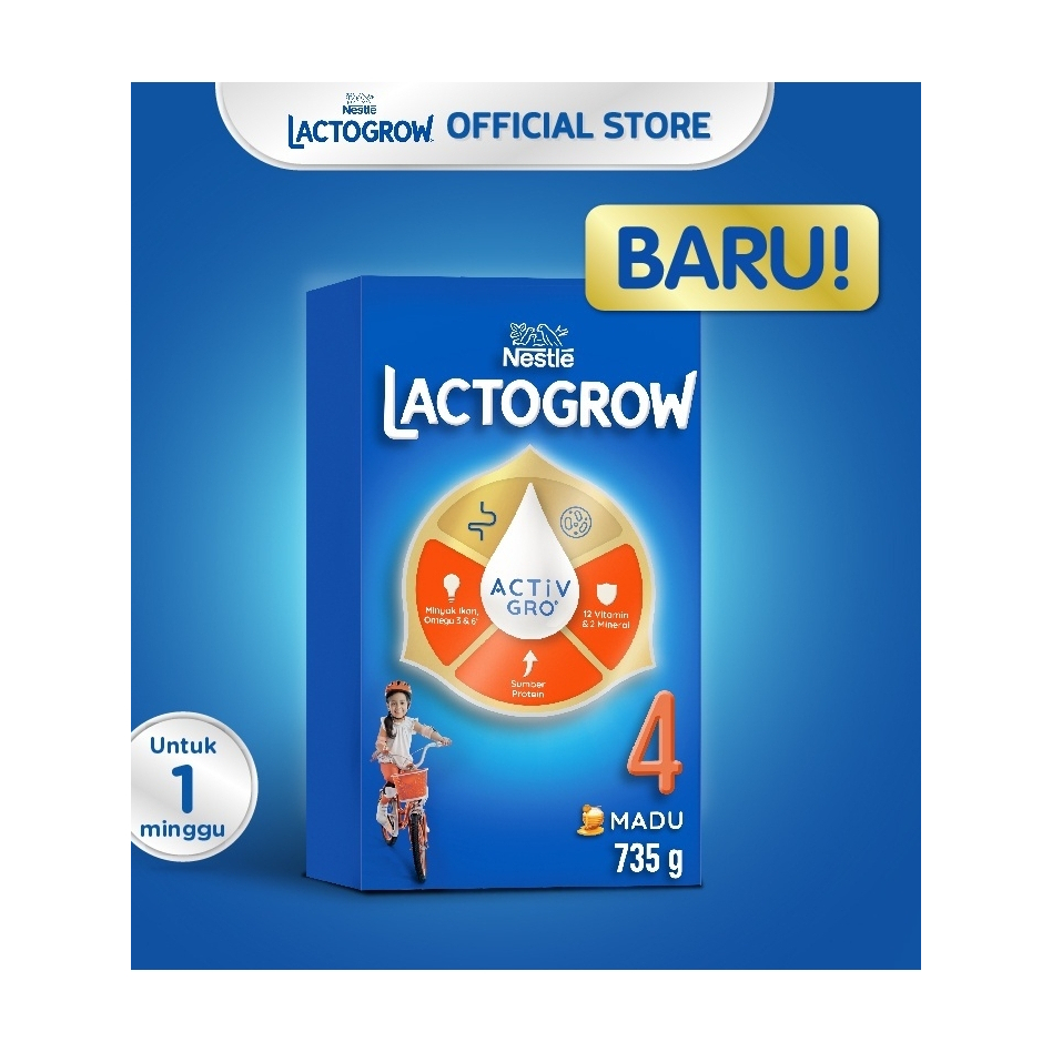 Jual LACTOGROW Susu Pertumbuhan Anak 4 Tahun 735G Rasa Madu | Shopee ...
