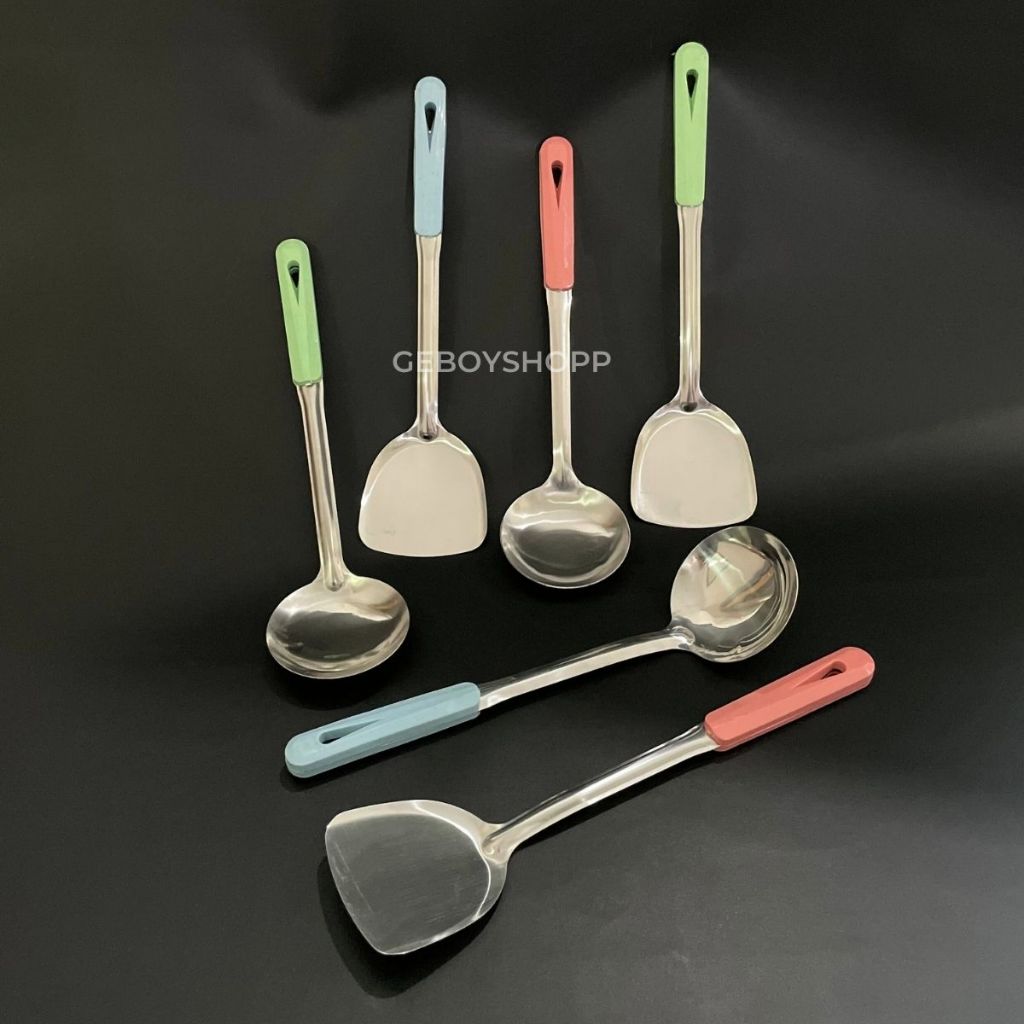 Jual Spatula / Sutil / Sendok Sup Sayur Stainless Steel Gagang ...