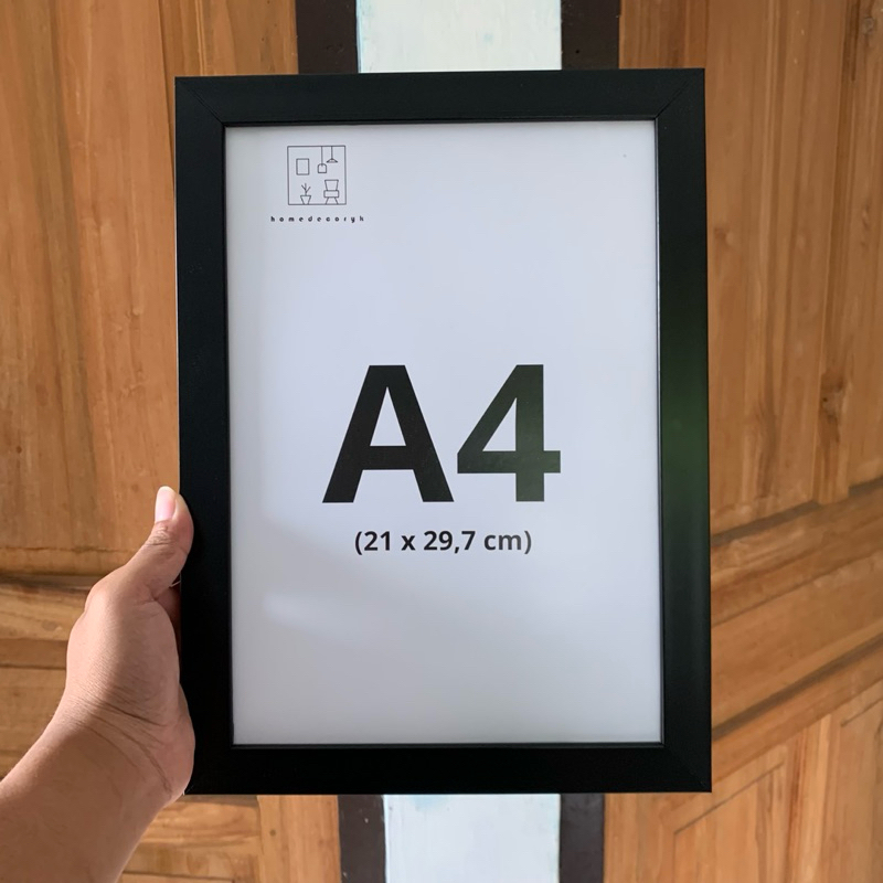 Jual Pigura kosongan frame fiber hitam polos ukuran A4 tanpa kaca | Shopee Indonesia