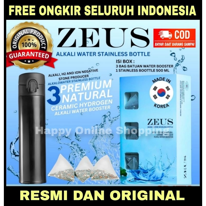 Jual ZEUS BOTTLE - ZEUS Alkali Hydrogen Water - 3 Macam Batuan Alami ...