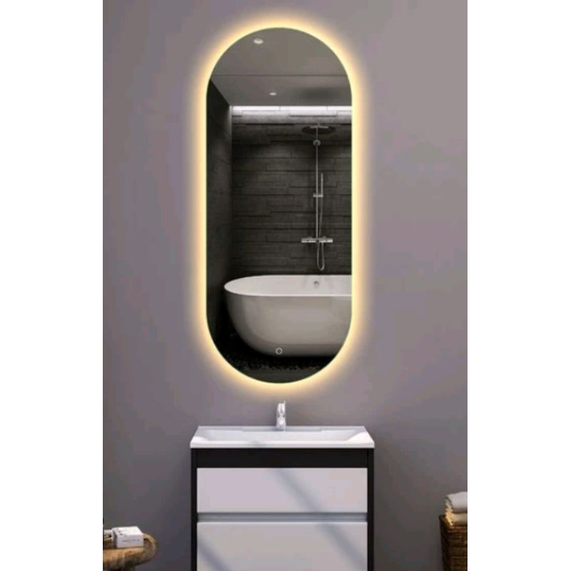 Jual cermin oval LED aesthetic 32x75cm | Shopee Indonesia