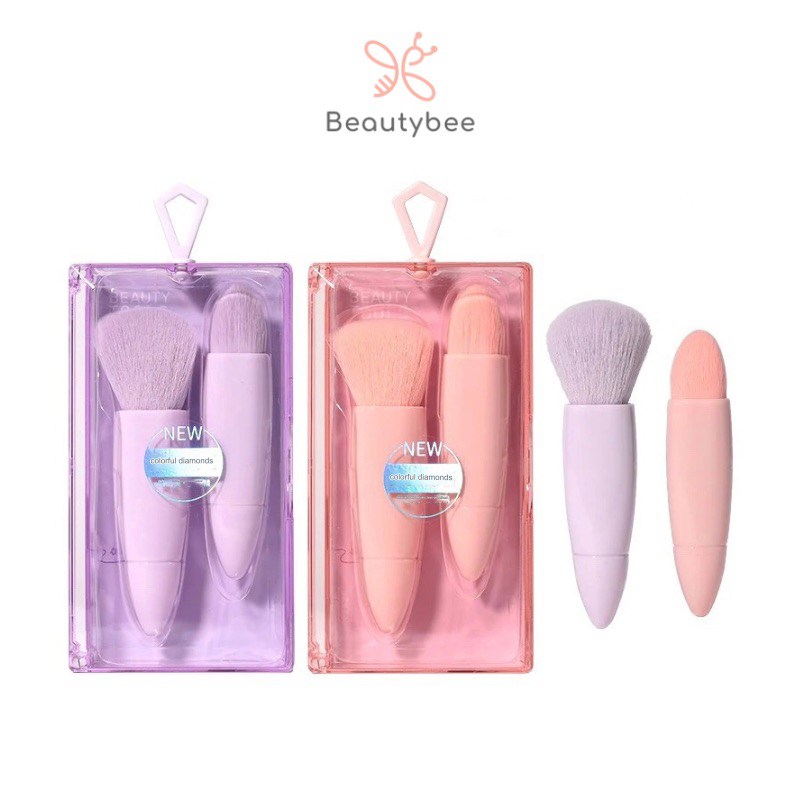 Jual BEAUTYBEE POWDER BRUSH SET / SET KUAS BEDAK ISI 2 PREMIUM + CASE ...
