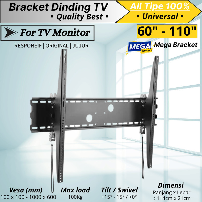 Jual Bracket Braket Breket TV LED 65 70 75 80 85 90 95 100 inch dinding ...