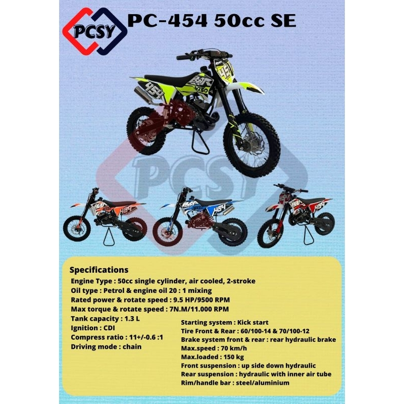 Jual MOTOR MINI TRAIL PC 50 454 SE 50CC 2TAK FULL METIC~MOTOR ANAK ...