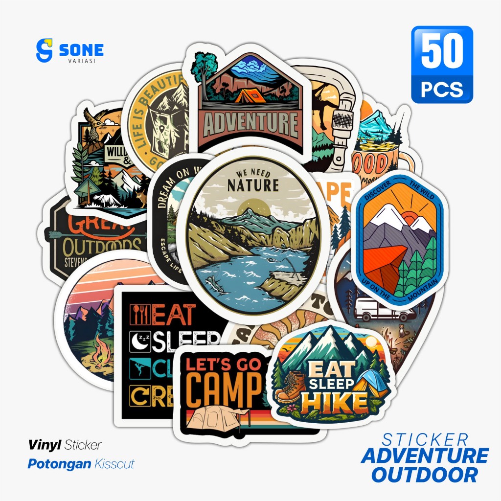 Jual STICKER PACK OUTDOOR ADVENTURE | STICKER TUMBLER | STIKER LAPTOP ...