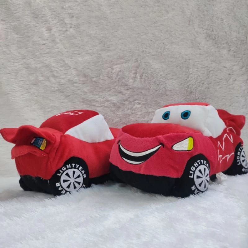 Jual Boneka mobil Cars MC Queen ukuran 35 cm merah .kuning.hijau.biru ...