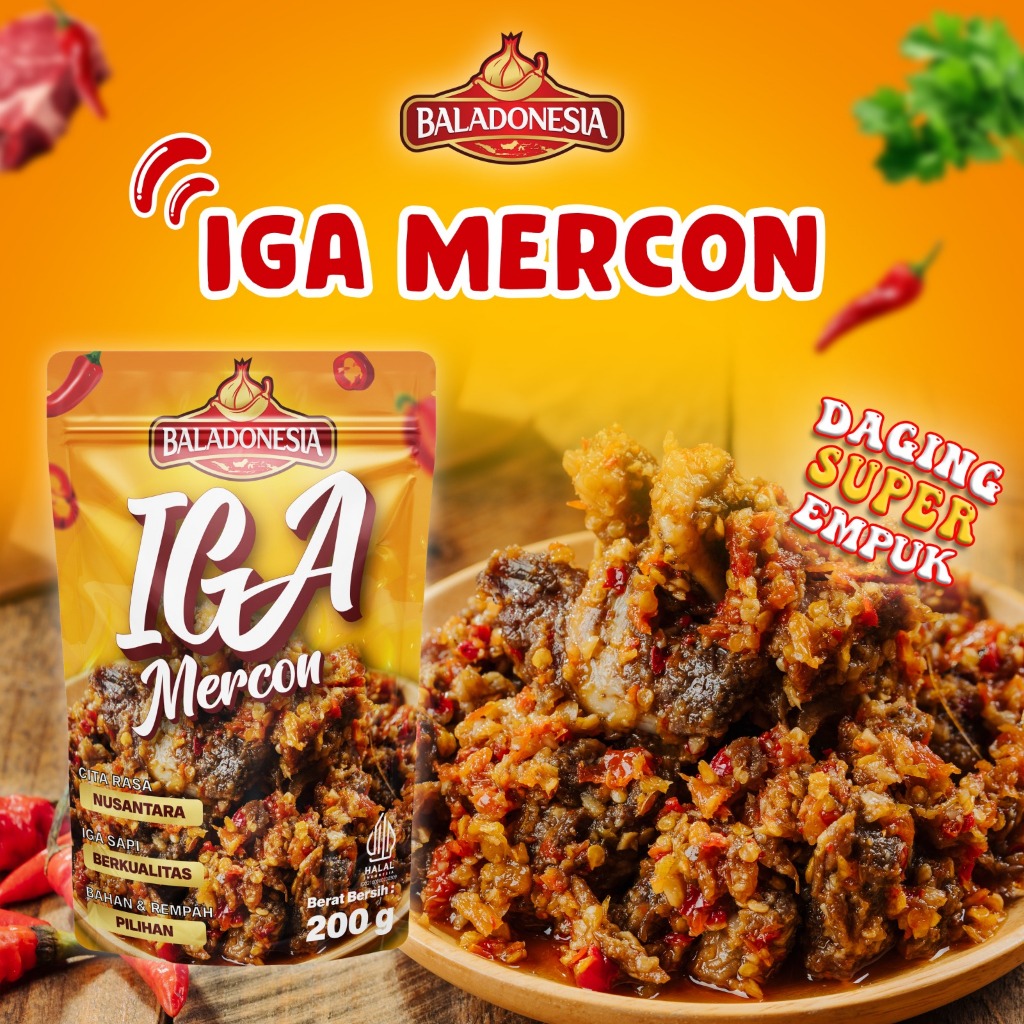 Jual IGA Mercon 200 gr / Oseng Mercon Iga Sapi / Oseng Mercon Daging 1 ...