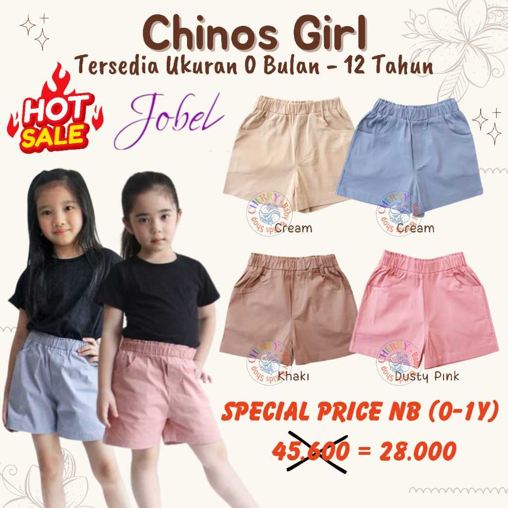 Jual AMBYAR Jobel 0-12 Tahun Celana Chino Anak Perempuan Shorts Chino Girl edition Chinos x Zebe ...
