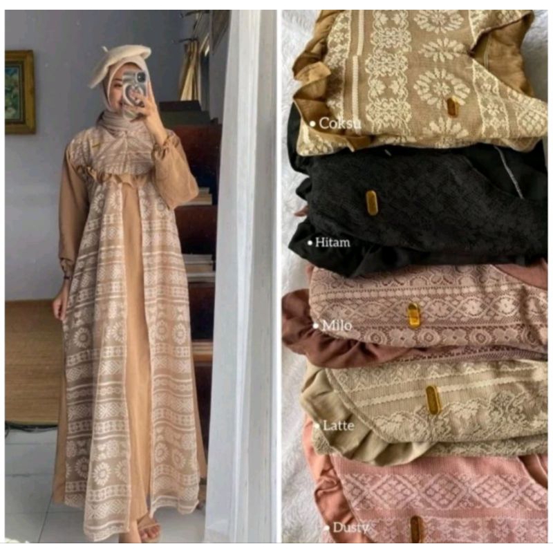 Jual Gamis Denada /Seragaman Hari Raya /kondangan Gamis burkat | Shopee ...