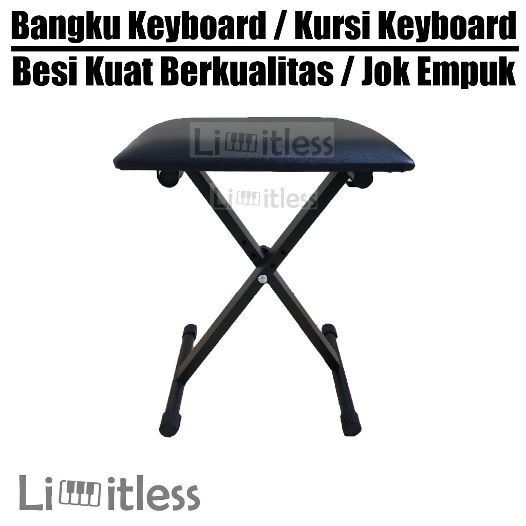 Jual Bangku Keyboard / Kursi Keyboard Import Piano Chair Jok Tebal Besi ...