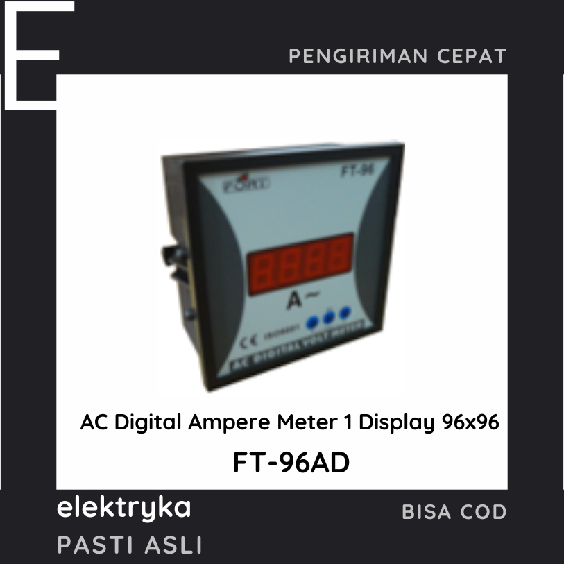 Jual FORT Digital Ampere Meter AC 1 display 96x96 FT-96AD | Shopee ...