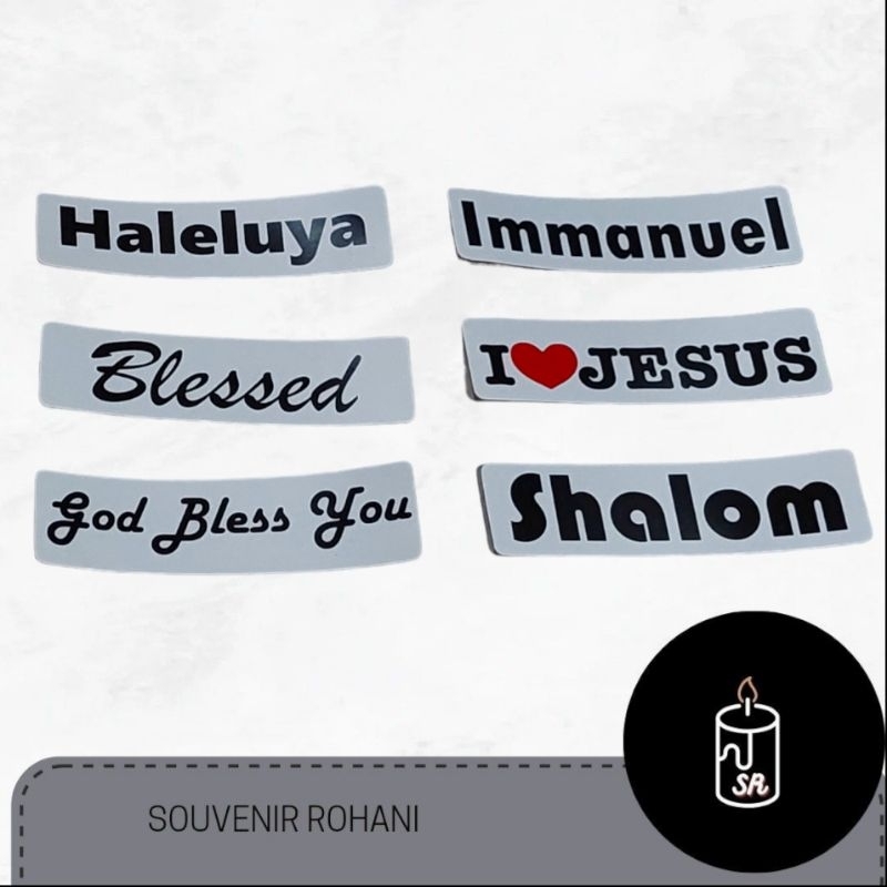 Jual STIKER ROHANI KRISTEN ANTI AIR TULISAN IMMANUEL / SHALOM / GOD ...
