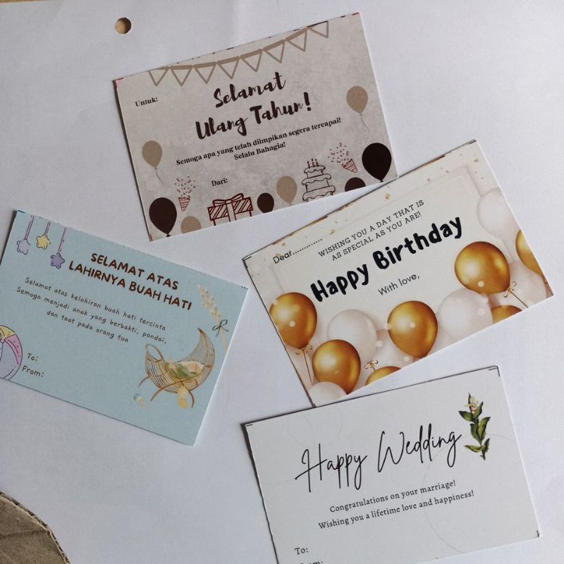 Jual MBJM - KARTU UCAPAN ULTAH KARTU UCAPAN HAPPY WEDDING KARTU UCAPAN ...
