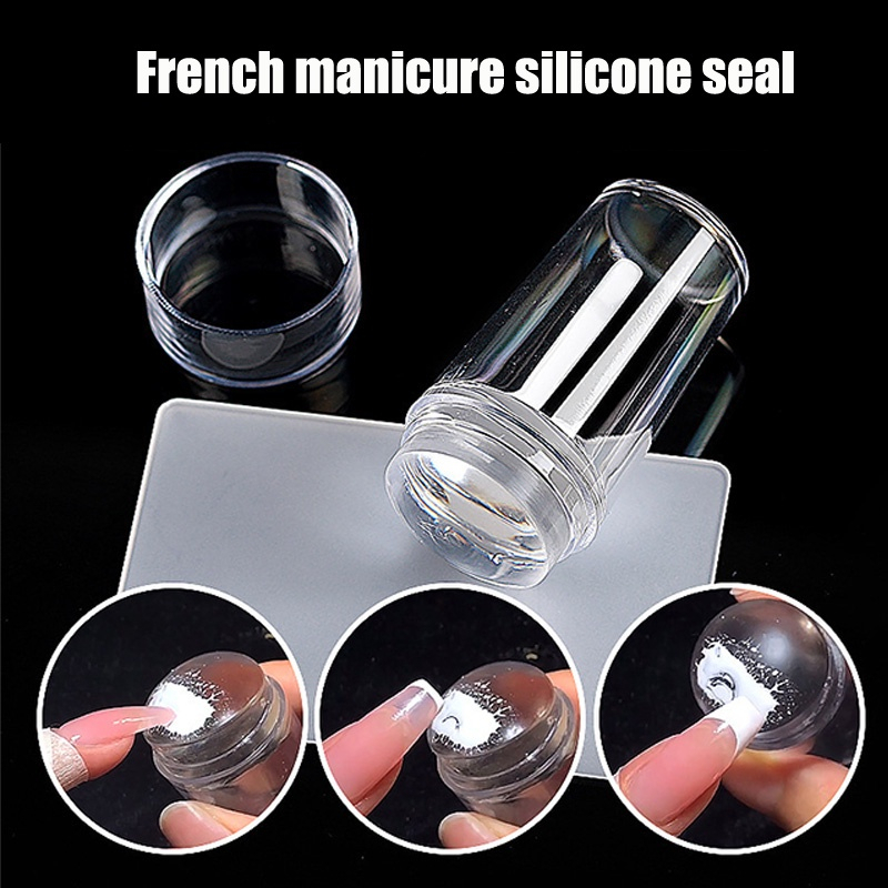 Jual Alat Stempel Kuku Set Transparan French Manicure Silicone Seal ...