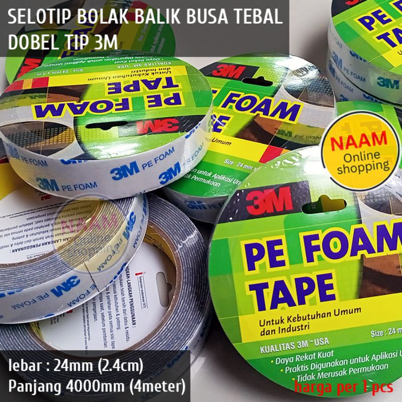 Jual (3M) DOUBLE TAPE TEBAL - ISOLASI DOBEL TAPE PE FOAM - PLESTER ...