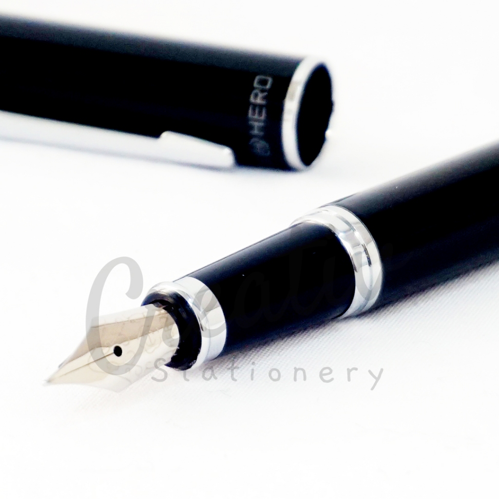 Jual HERO Fountain Pen Pena 971 Fine Tip Black 0.5 Mm | Shopee Indonesia