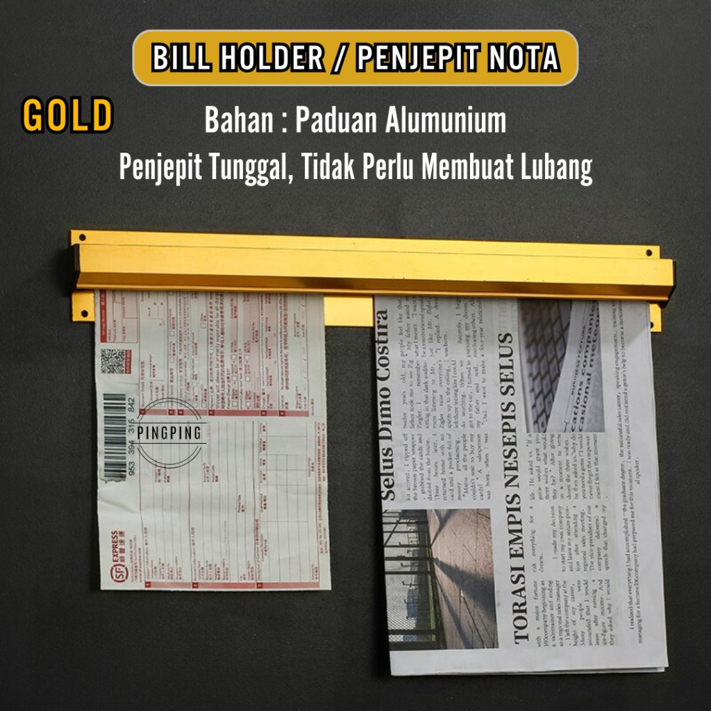 Jual Bill Holder Gold / Receipt Holder Gold / Capitan Nota Stainles ...