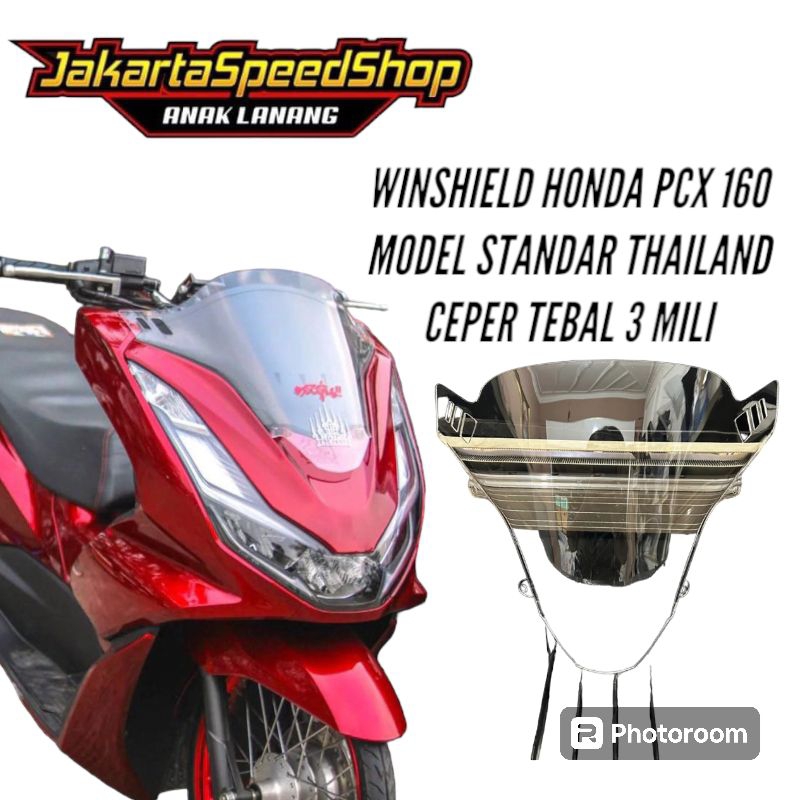 Jual Visor variasi winshield honda pcx 160 ceper standar thailand bahan ...