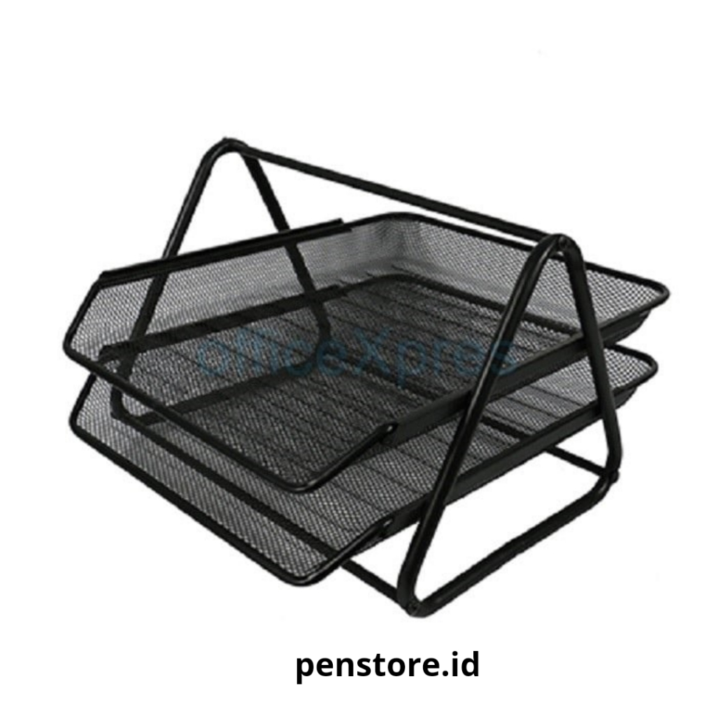 Jual (pcs) Rak Tray Besi Jala Hitam 2 atau 3 susun - Document Tray ...