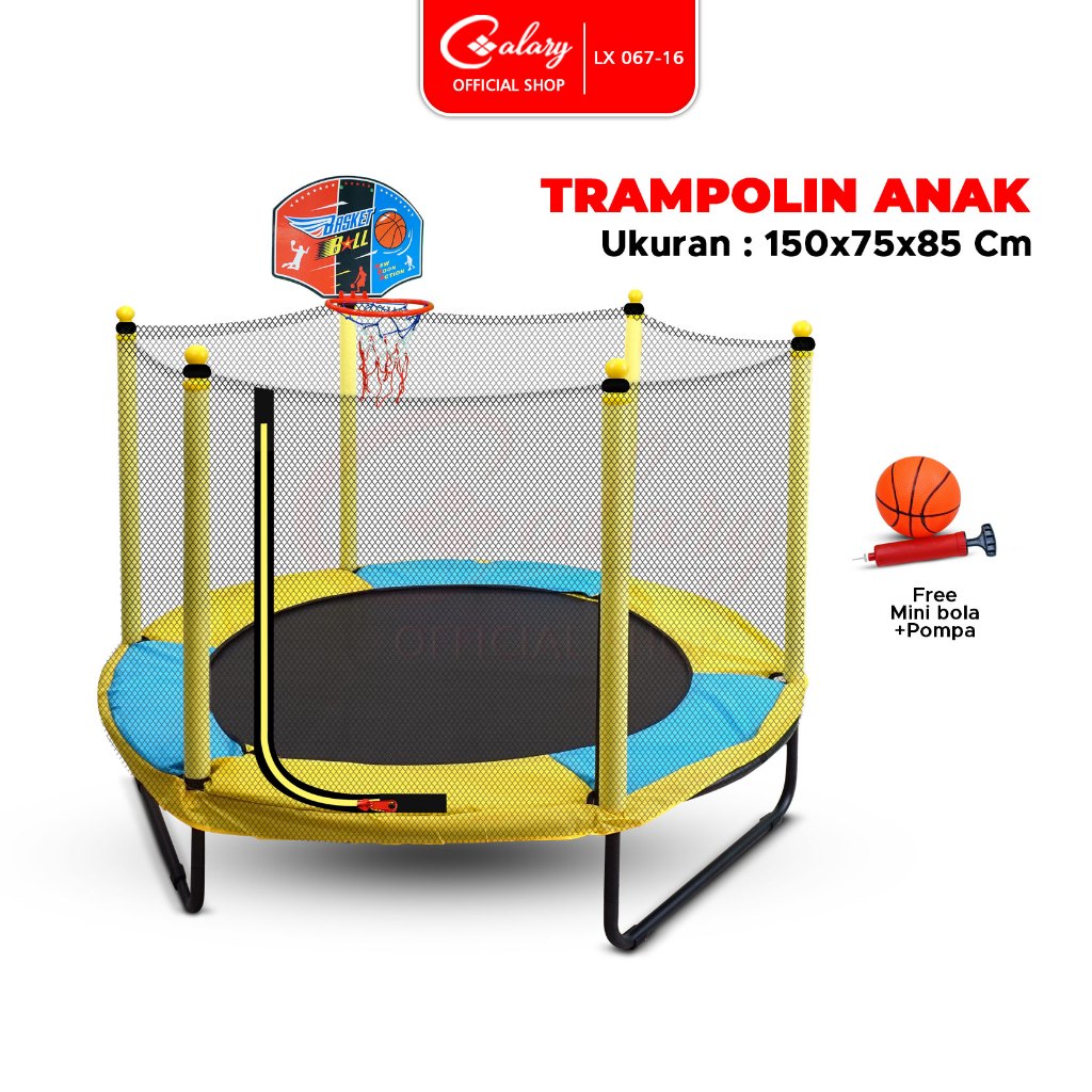 Jual SPEEDS Trampolin Anak Ukuran 60inch Berjaring Mainan Lompat ...