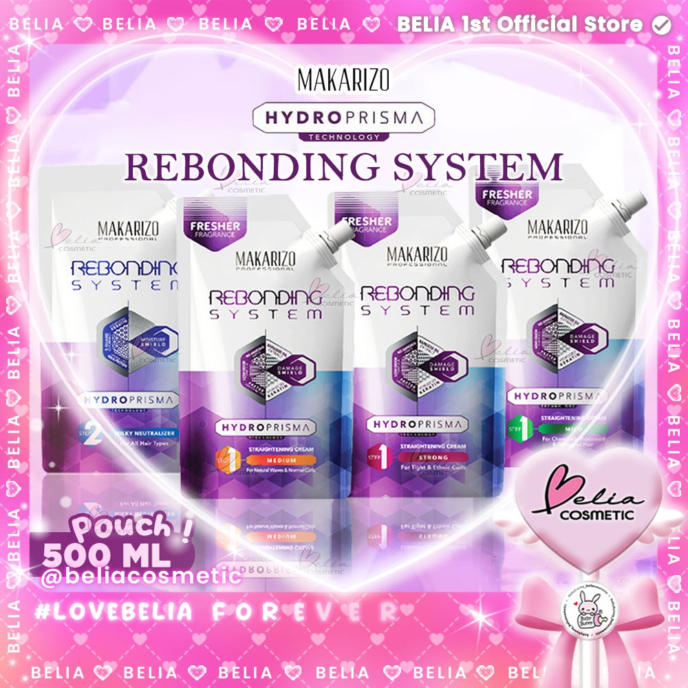 Jual BELIA Makarizo Professional Rebonding System HydroPrisma Straightening Cream Pouch Series ...
