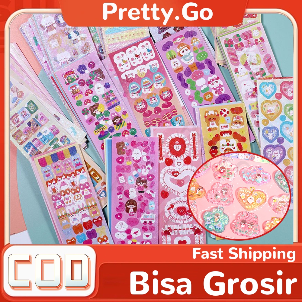 Jual 60/100lembar Berbagai Kartun Shiny Stiker Set Mahasiswa Hias DIY ...