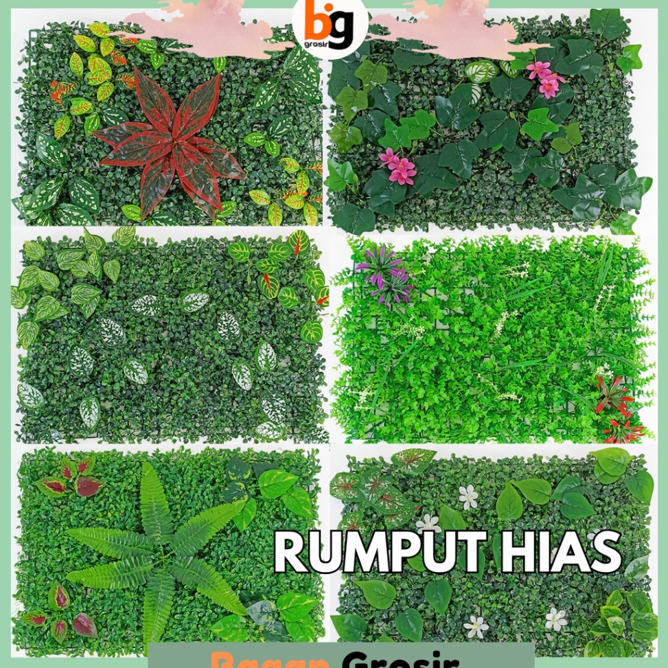 Jual KODE X9O2 BG COD Rumput Dinding Alaska Findlove Daun Papan Hias ...