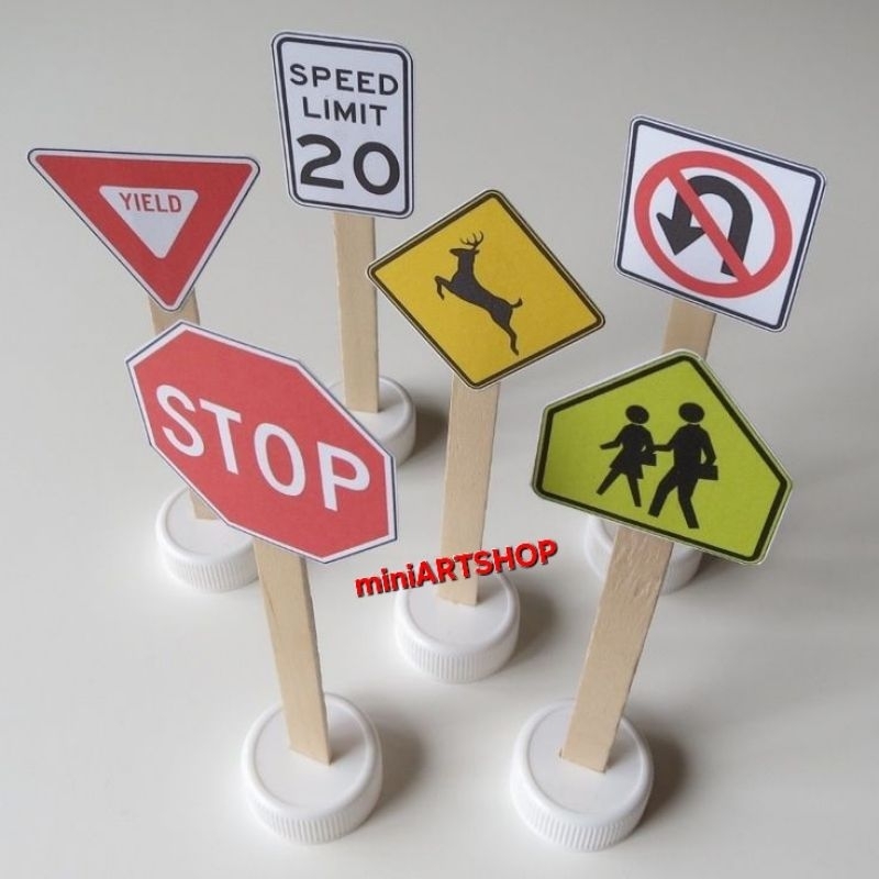 Jual Miniatur Papan Rambu Lalu Lintas Marka Jalan/COD | Shopee Indonesia