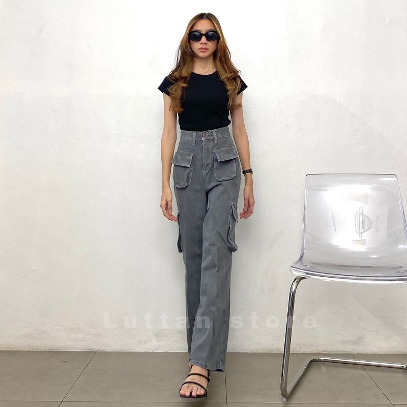 Jual Zelya Cargo Jeans | Shopee Indonesia