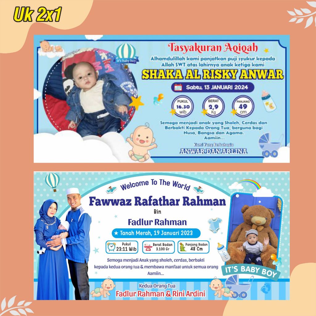 Jual Spanduk/Banner/Backdrop Aqiqah & Biodata Bayi | Shopee Indonesia