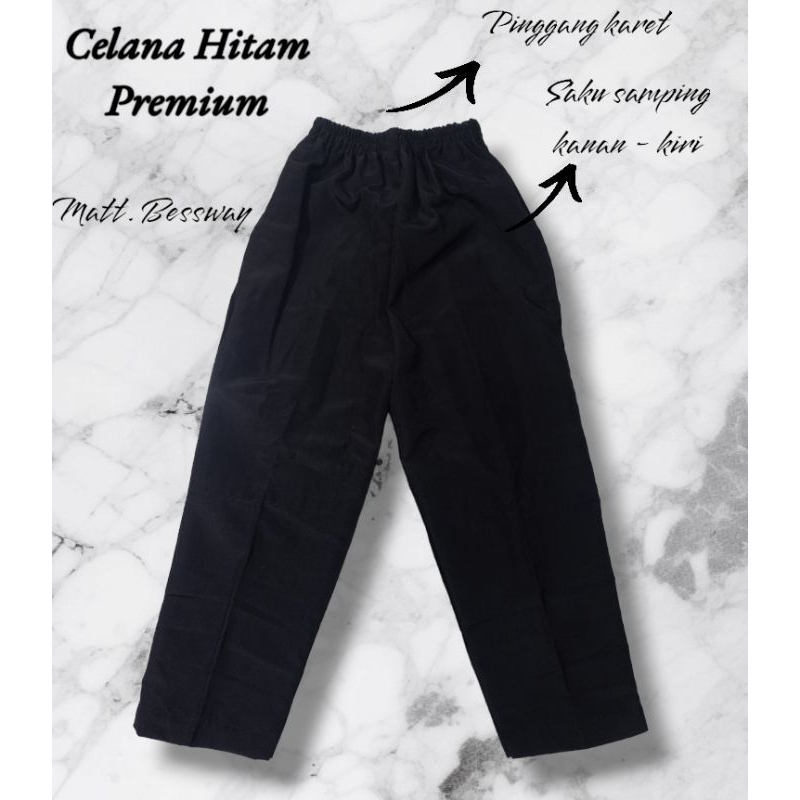 Jual CELANA HITAM PREMIUM ANAK PAUD TK SD SMP / BESSWAY SAKU SAMPING PINGGANG KARET | Shopee ...