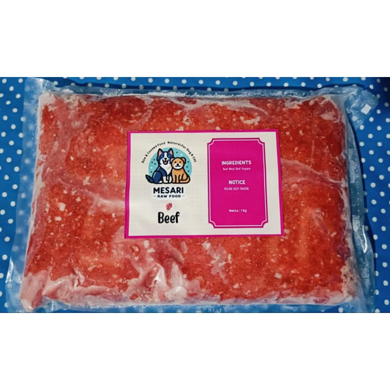 Jual Beef raw food /daging giling sapi/ untuk makanan Anjing atau ...