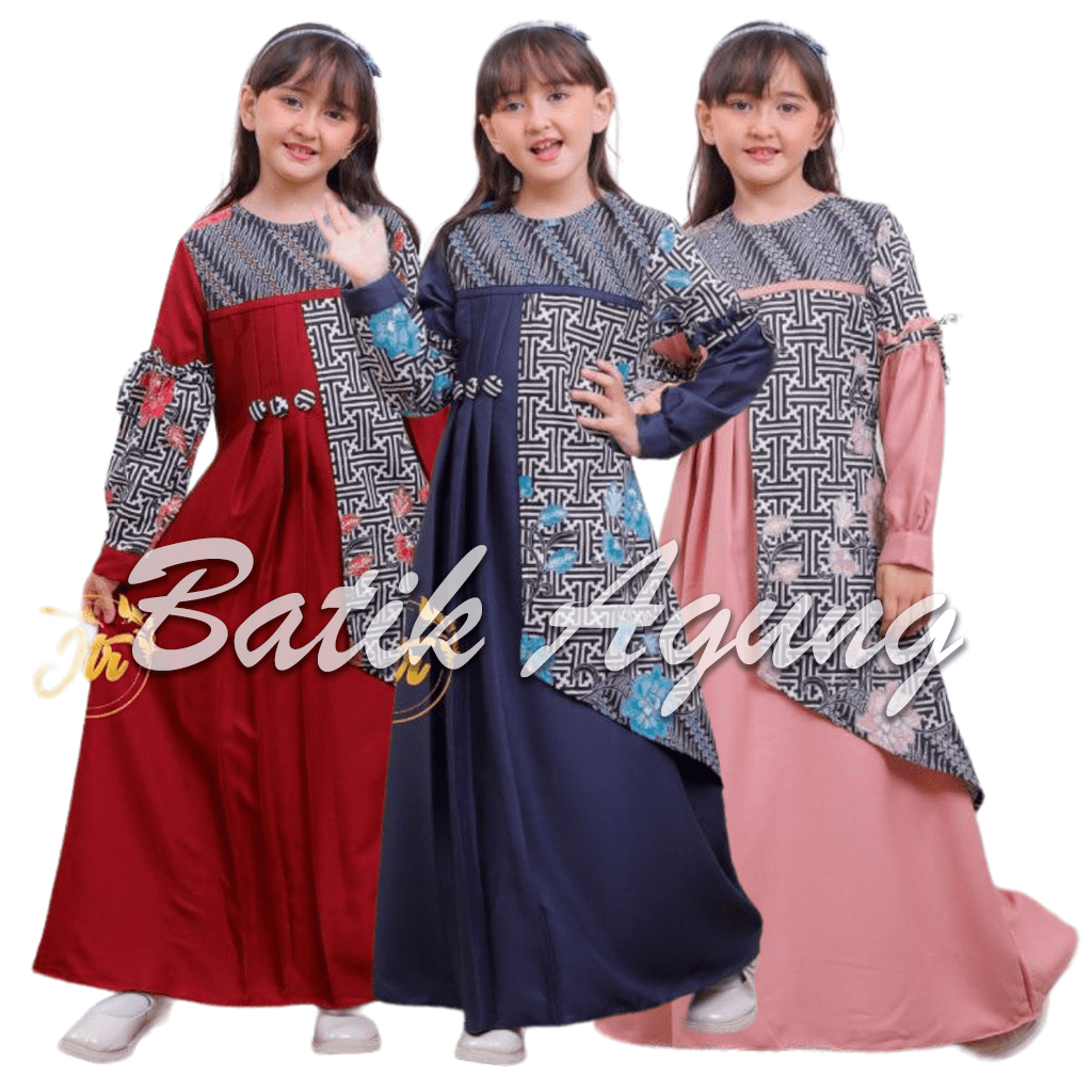 Jual Pakaian Batik Anak Perempuan Muslim Usia 2 Sampai 10 Tahun / Baju ...