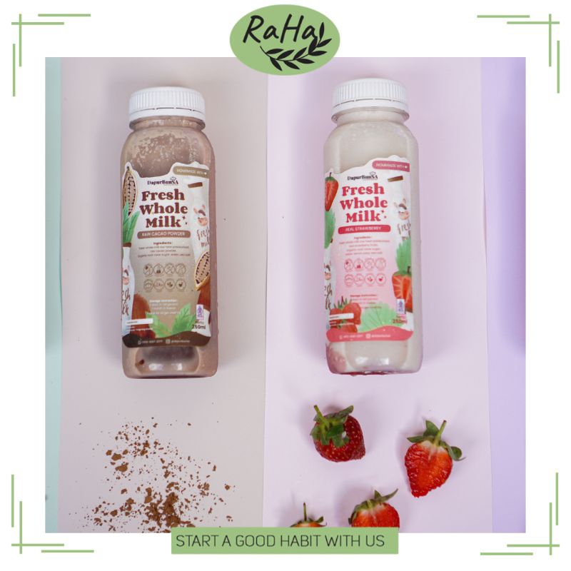 Jual Susu Sapi Dapur BunSa | Susu coklat raw cacao | susu strawberry asli | halal | Shopee Indonesia