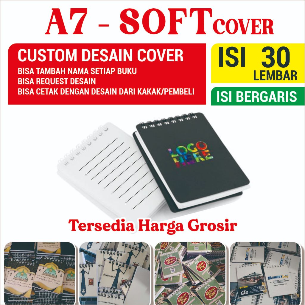 Jual NOTEBOOK MINI A7 JILID CUSTOM | JILID SPIRAL | BUKU TULIS MINI A7 ...