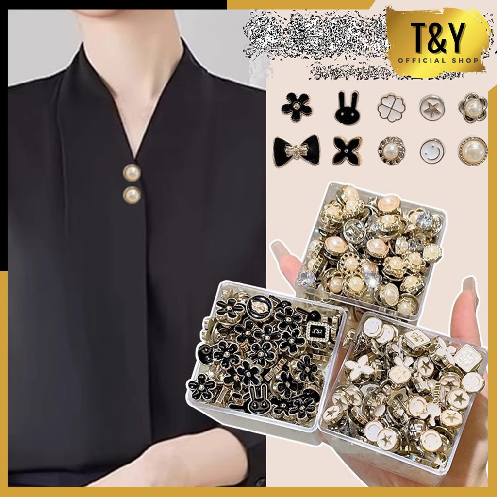 Jual T&Y Accidental Pin Kancing 10pcs Set Bros Pin 10 In 1 Motif Bunga ...