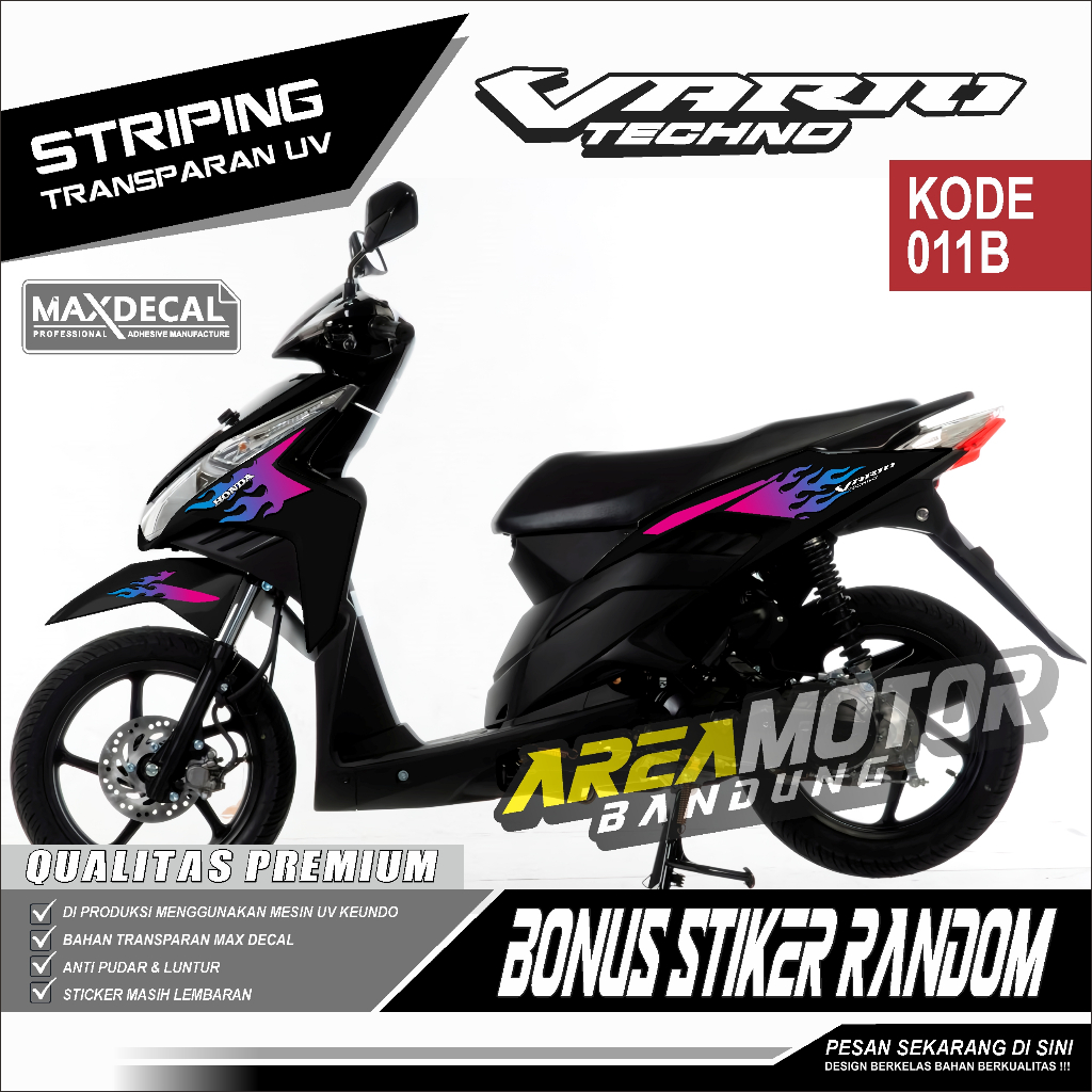 Jual DECAL VARIO TECHNO 110 Transparan / Sticker VARIO TECHNO 110 Transparan / Striping ...